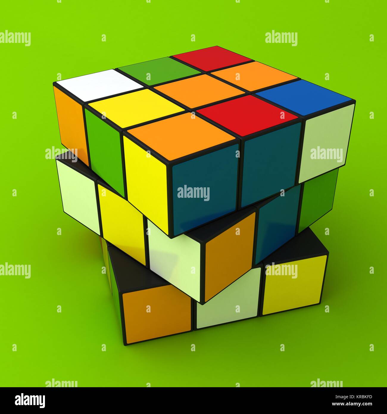 Illustration of multi color puzzle cube Stock Photo - Alamy