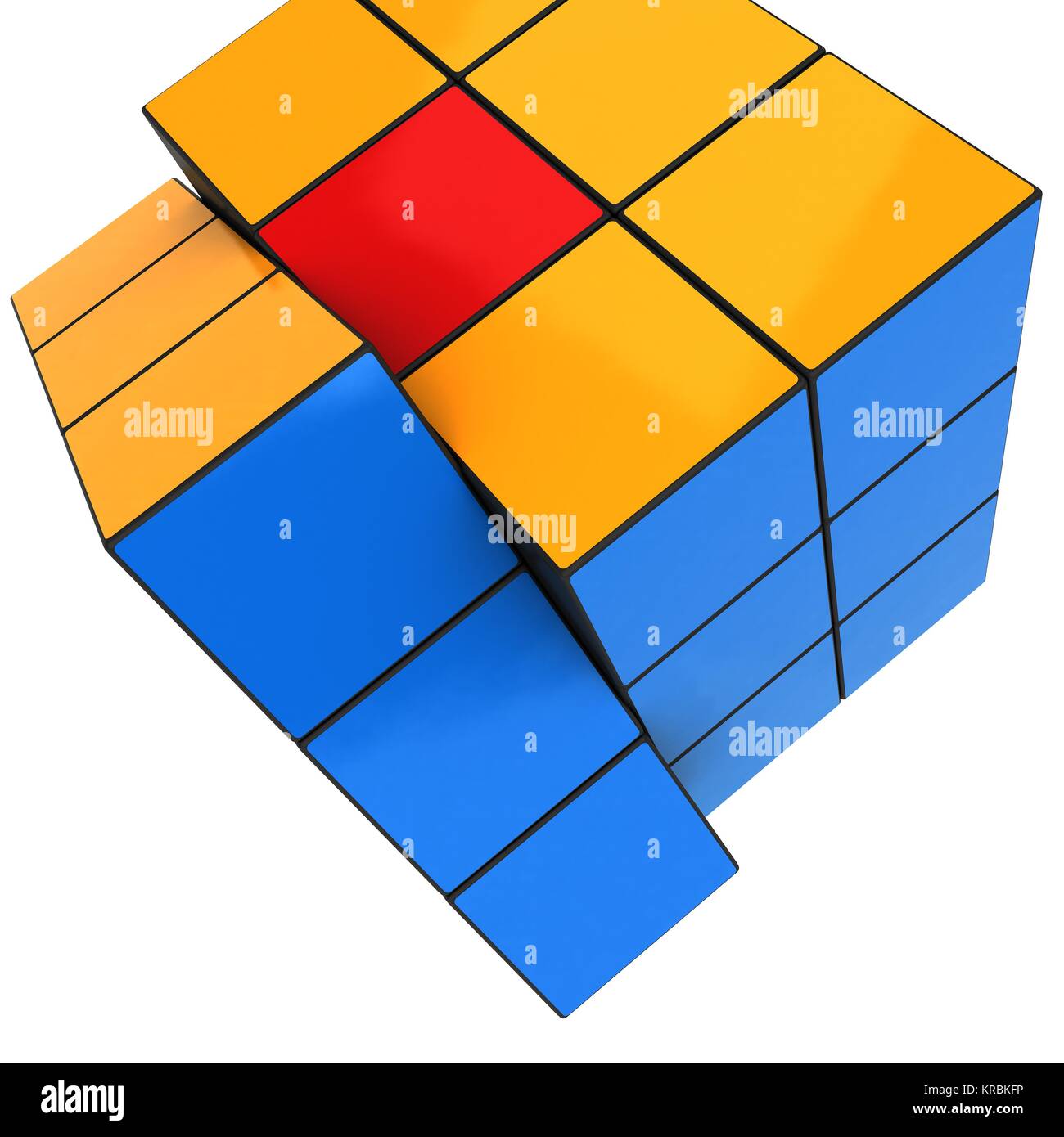 Illustration of multi color puzzle cube Stock Photo - Alamy