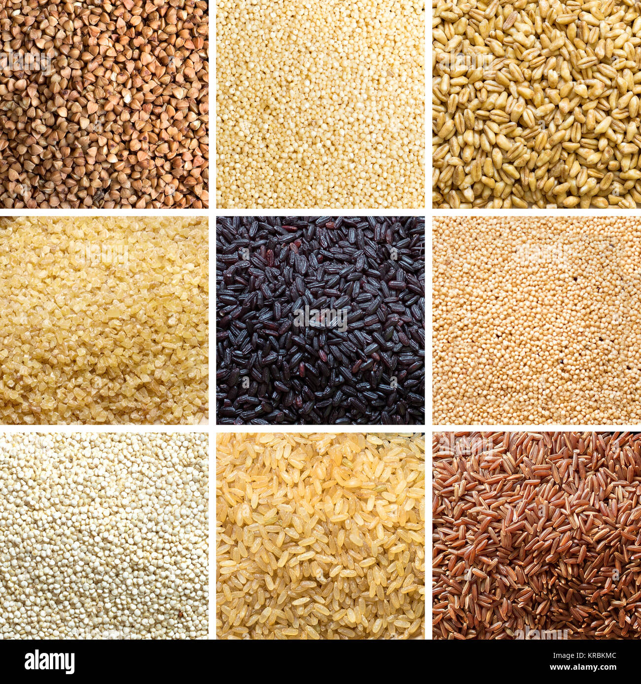 Collage of cereals Stock Photo - Alamy