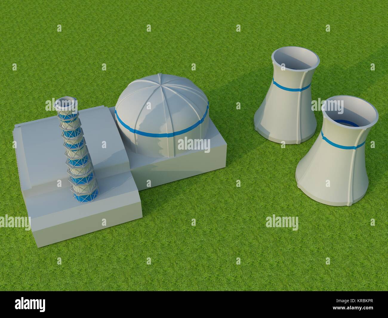 Nuclear Power Station - Computer Art 3D Series Stock Photo - Alamy