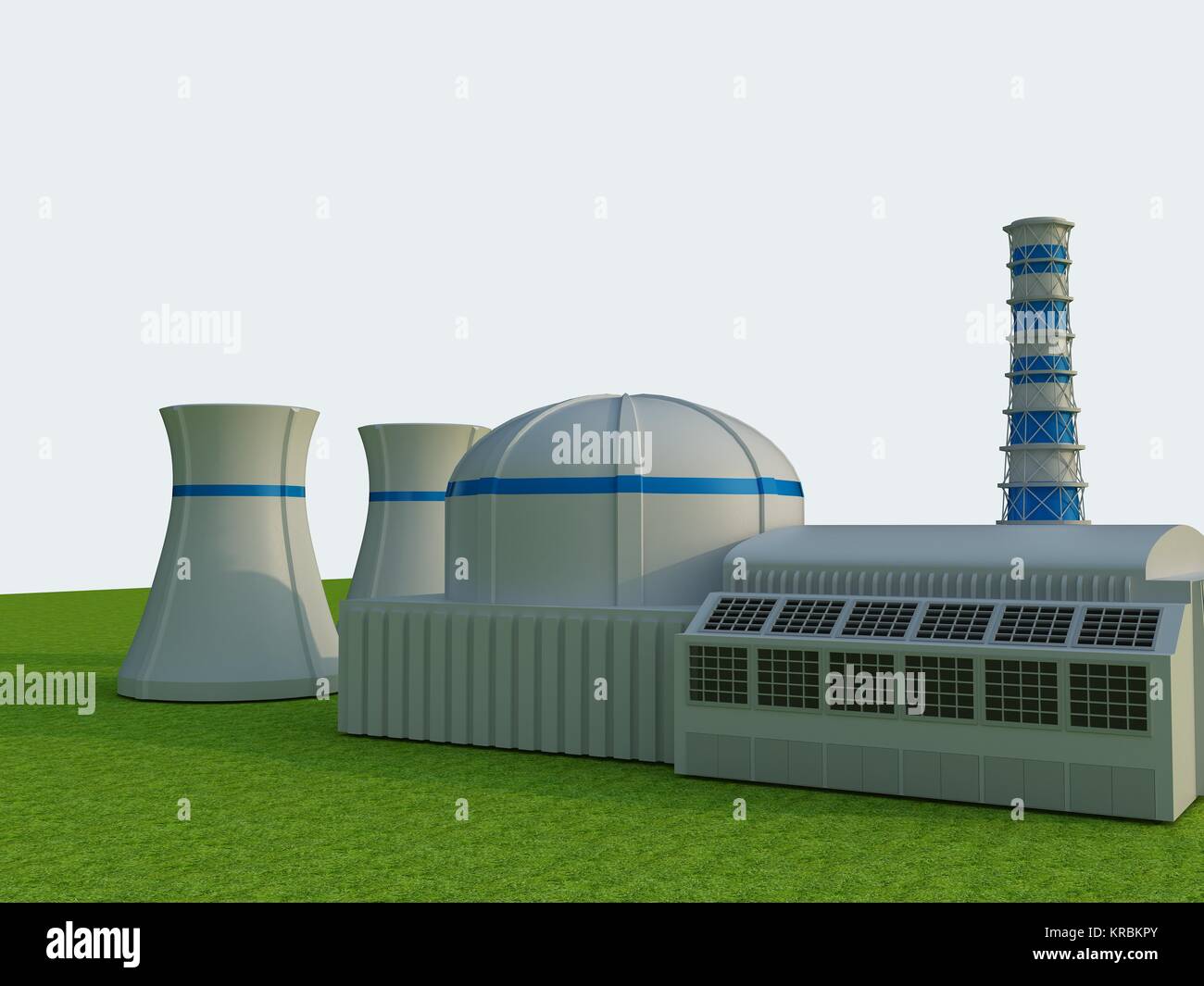 Nuclear Power Station - Computer Art 3D Series Stock Photo - Alamy