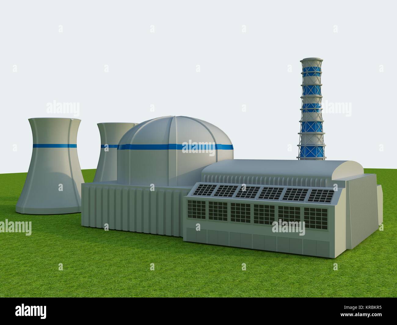 Nuclear Power Station - Computer Art 3D Series Stock Photo - Alamy