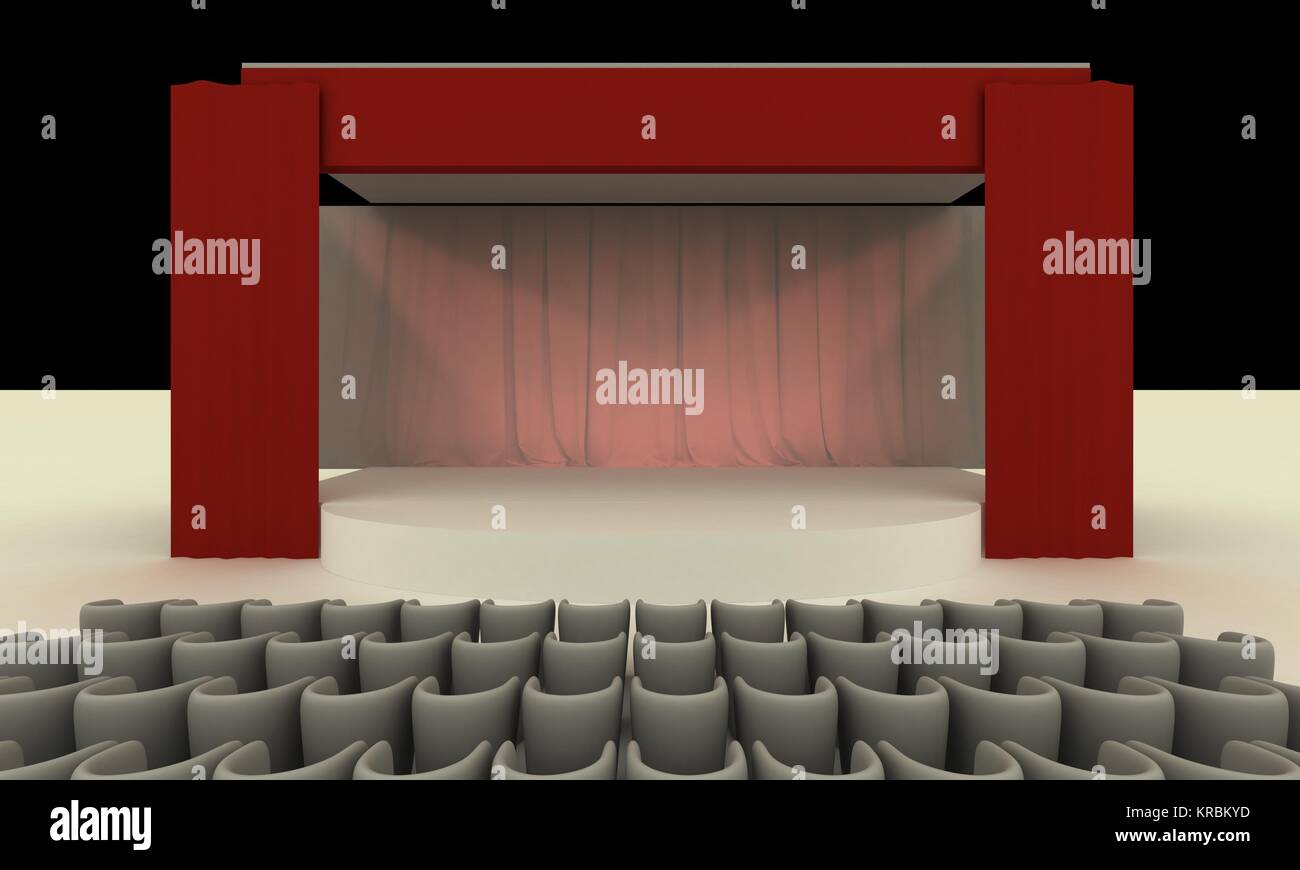 Stage - View from seat rows Stock Photo - Alamy