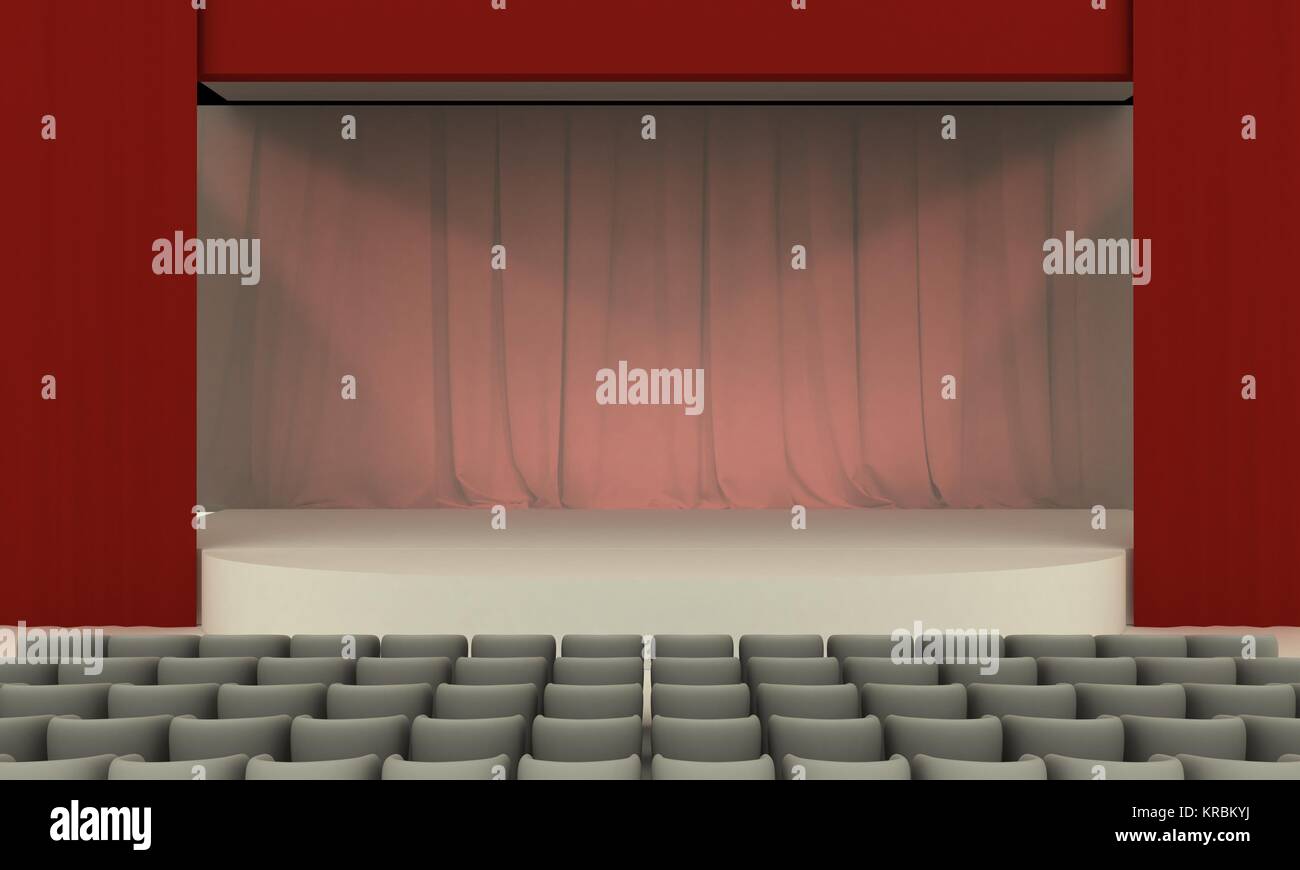 Stage - View from seat rows Stock Photo - Alamy