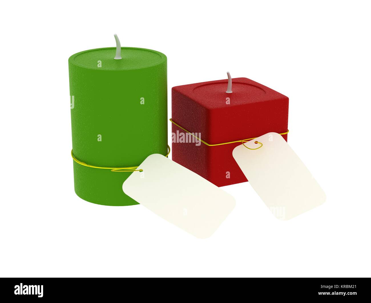 Two candles - Isolated Objects Series - 3D Stock Photo - Alamy