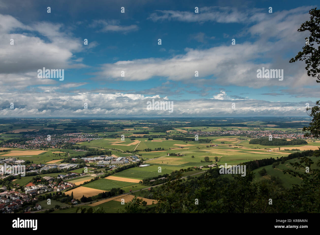 Bird's-eye view of German fields, meadows, forests and villages Stock ...