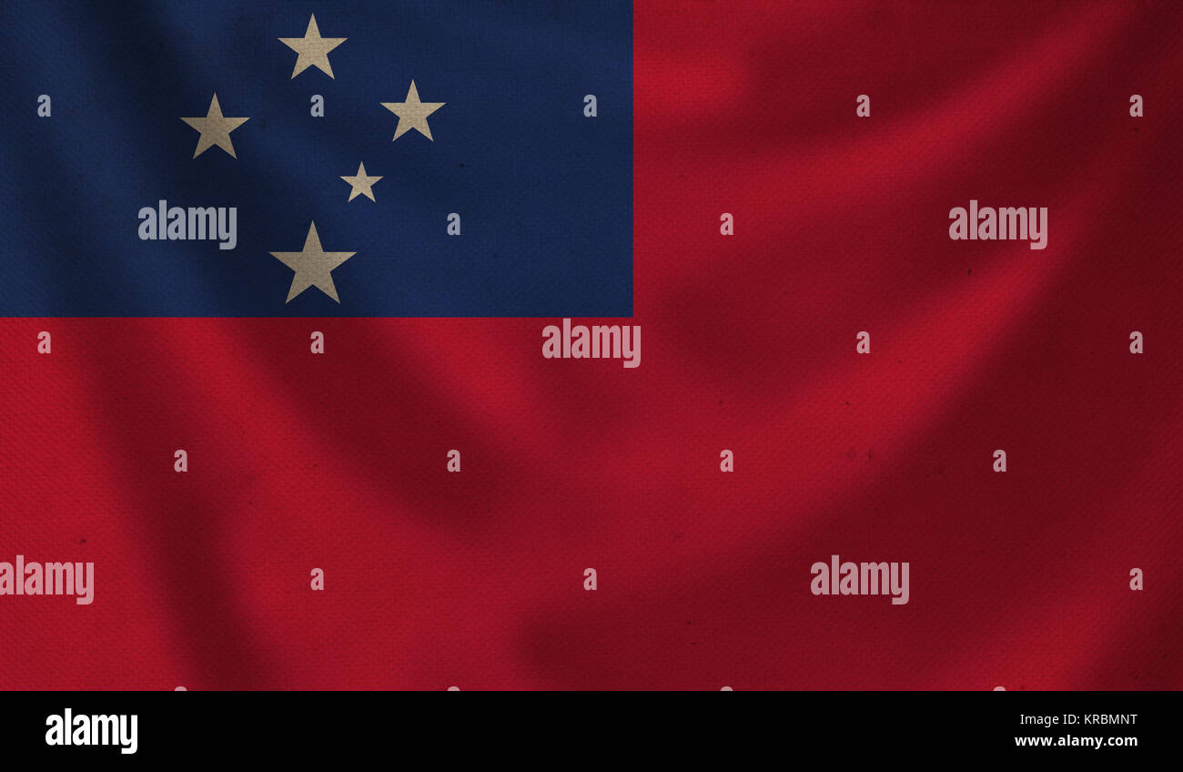 Vintage background with flag of Samoa. Grunge style Stock Photo - Alamy