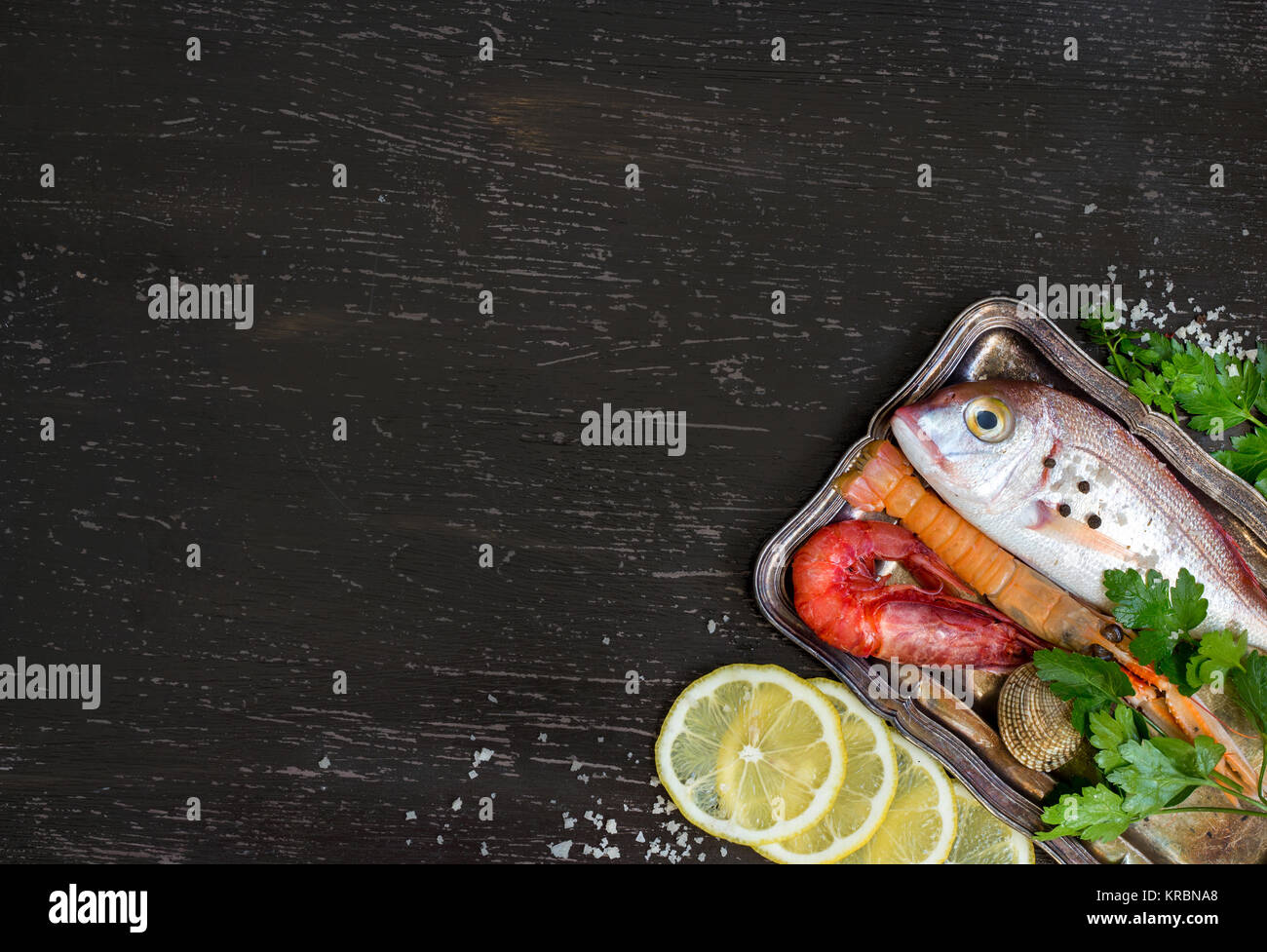 Fresh fish and seafood Stock Photo - Alamy
