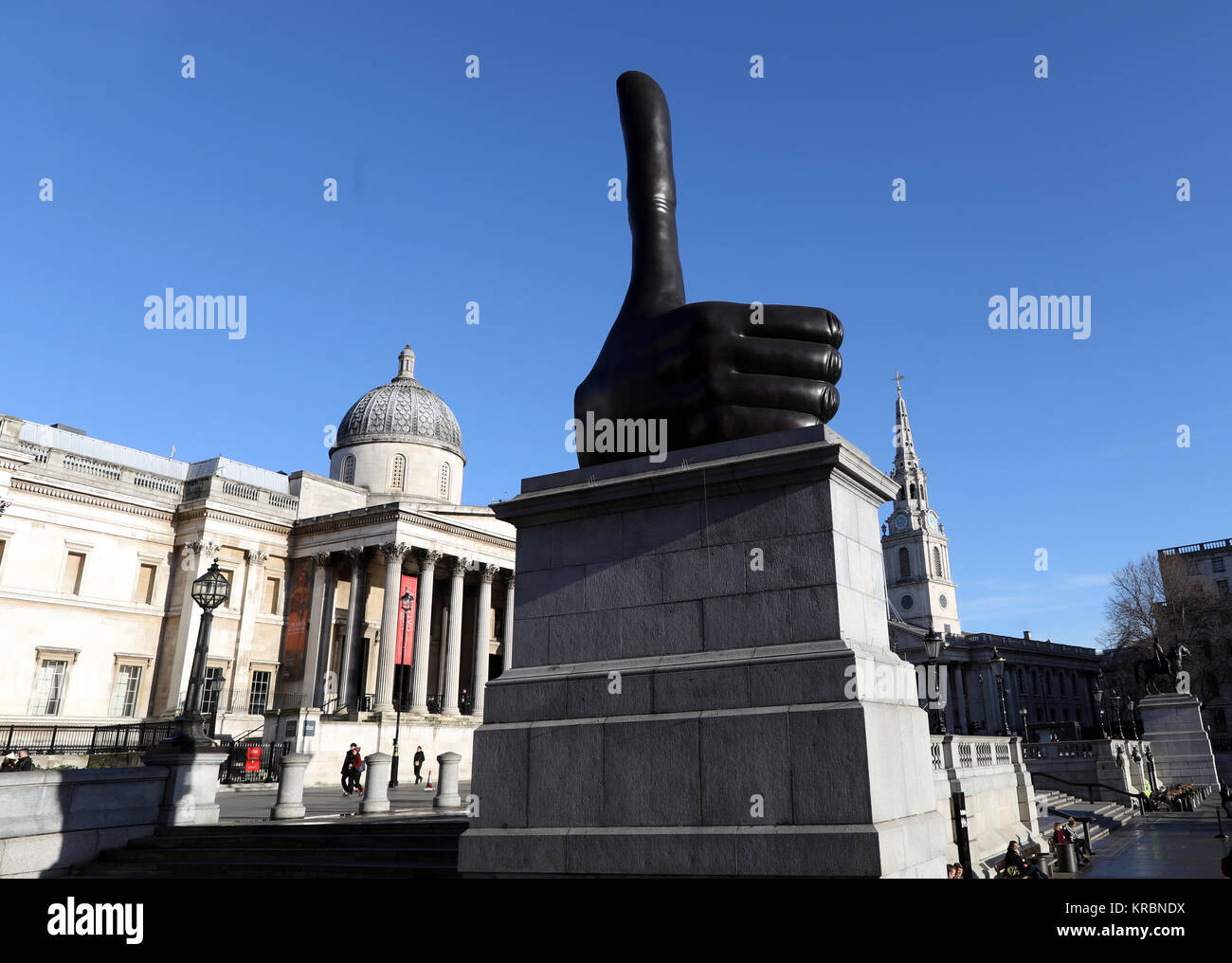 National Gallery Trafalgar Square with fourth plinth Pic by Gavin ...