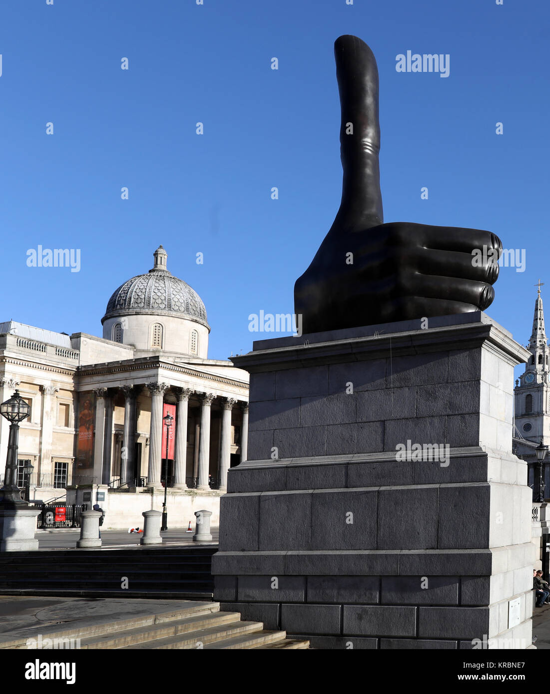 National Gallery Trafalgar Square with fourth plinth Pic by Gavin ...