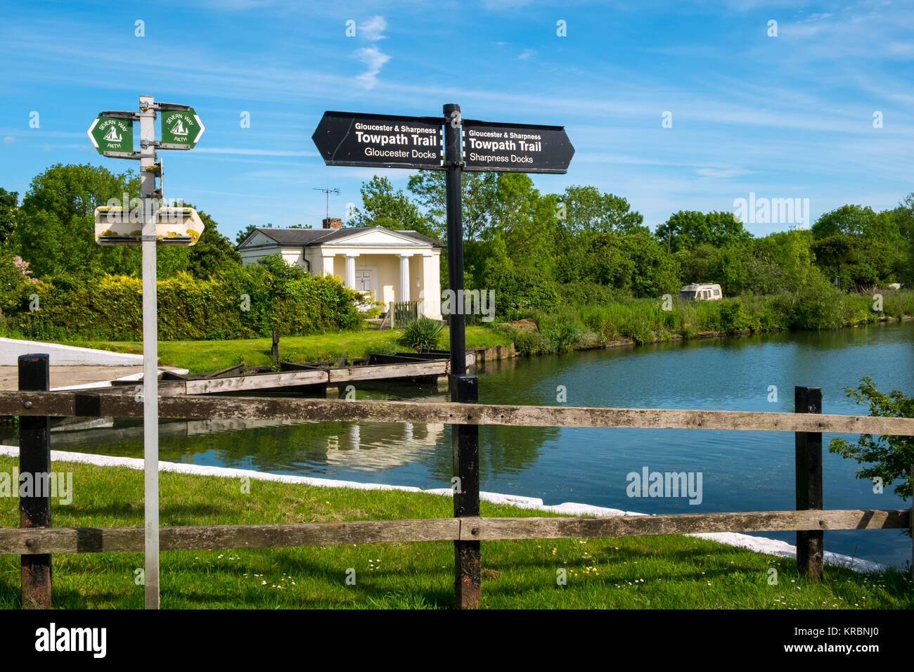 Sign posts for the Towpath Trail alongside the Severn Way Path at ...