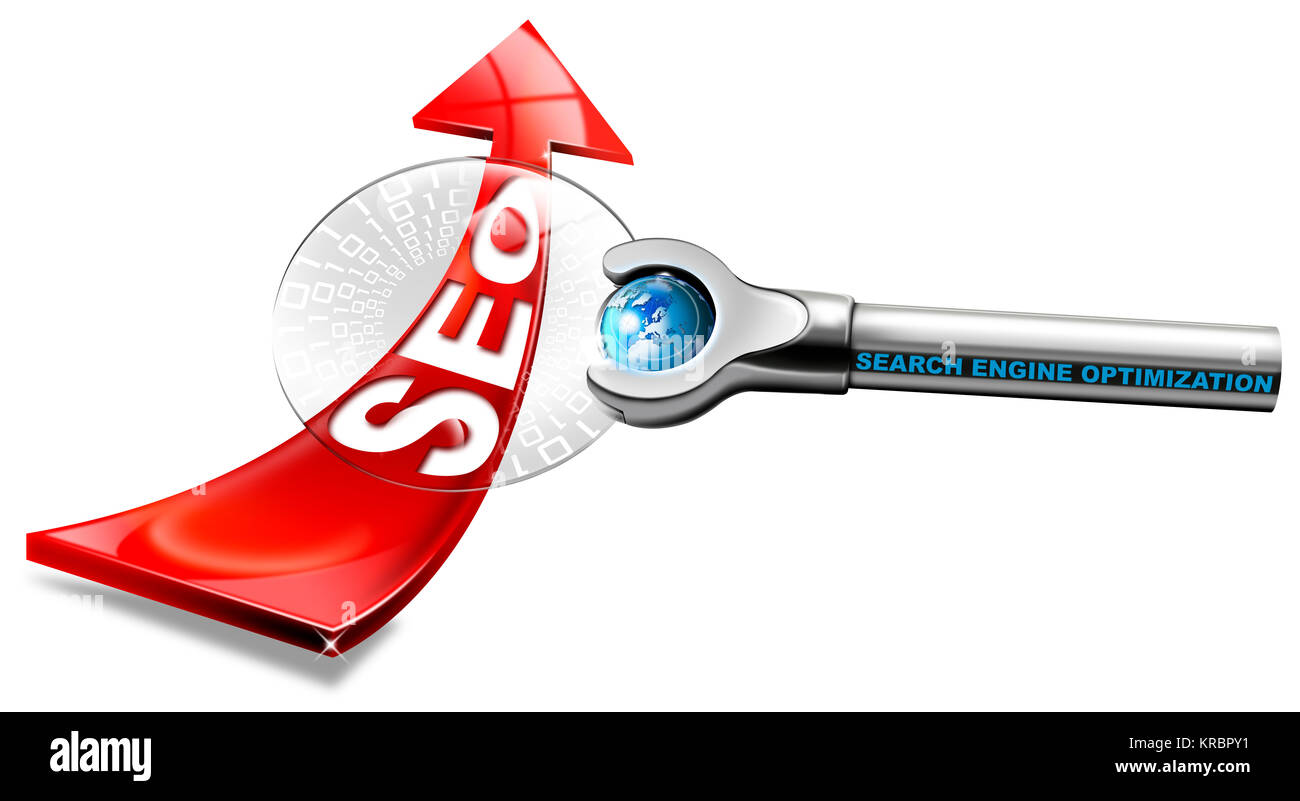 SEO Magnifying Glass Stock Photo - Alamy