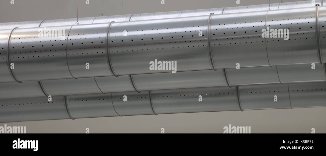 three big pipes of a ait conditioning system Stock Photo - Alamy