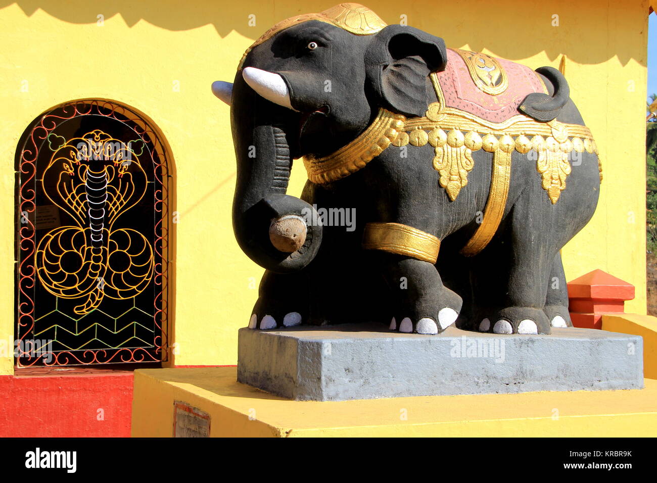 Painted Cement Elephant Stock Photo - Alamy