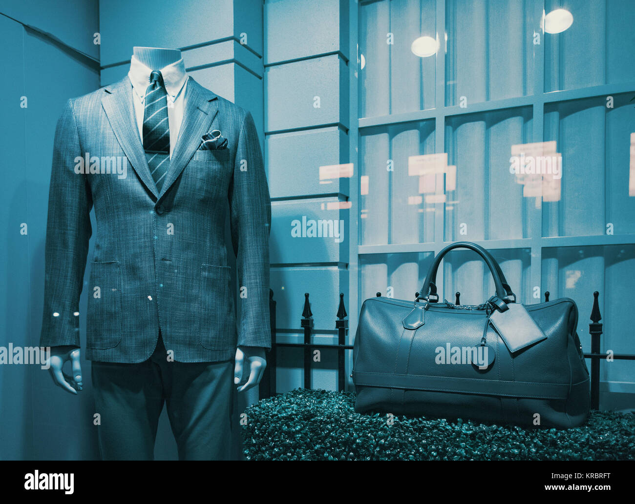 Men clothing in a luxury store(window display view Stock Photo - Alamy