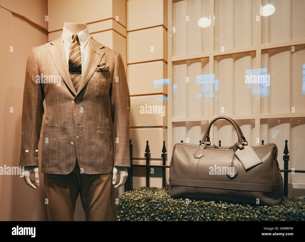 Men clothing in a luxury store(window display view Stock Photo - Alamy