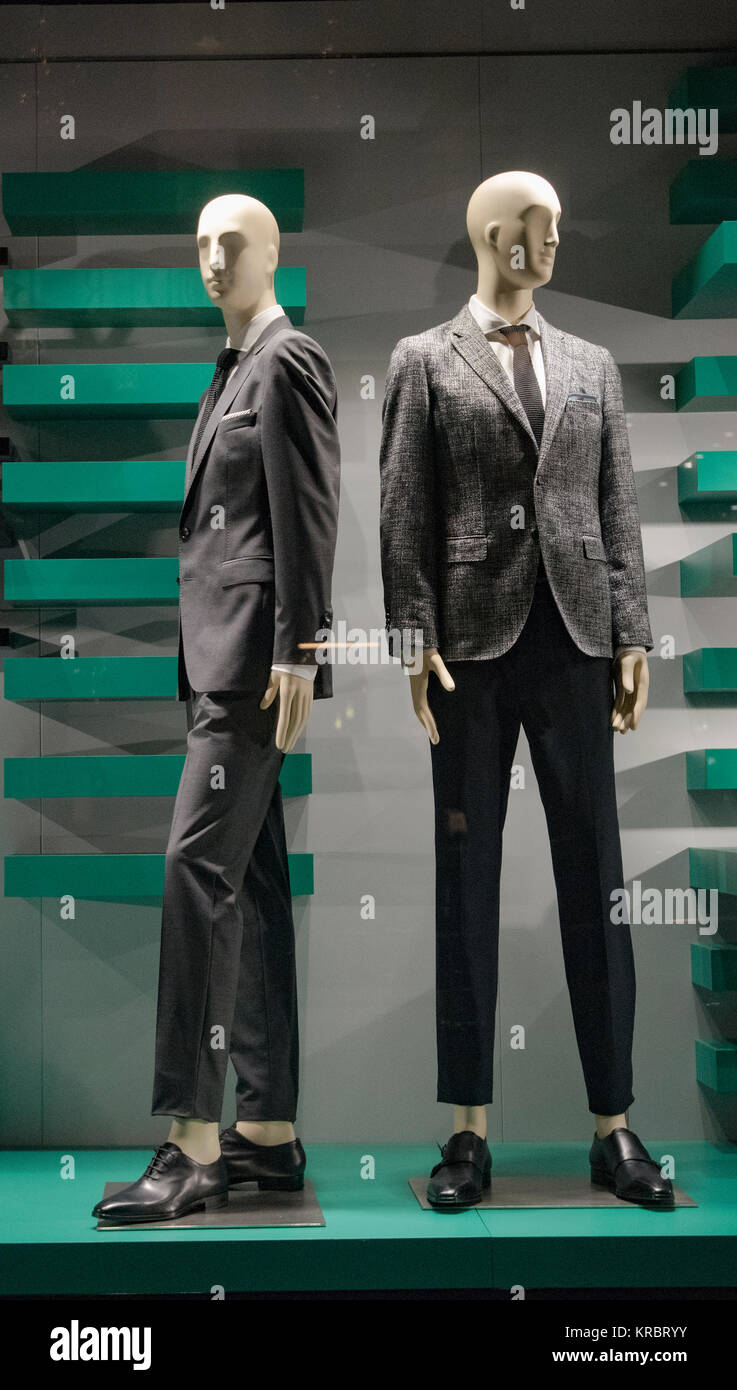 Men clothing in a luxury store(window display view Stock Photo - Alamy