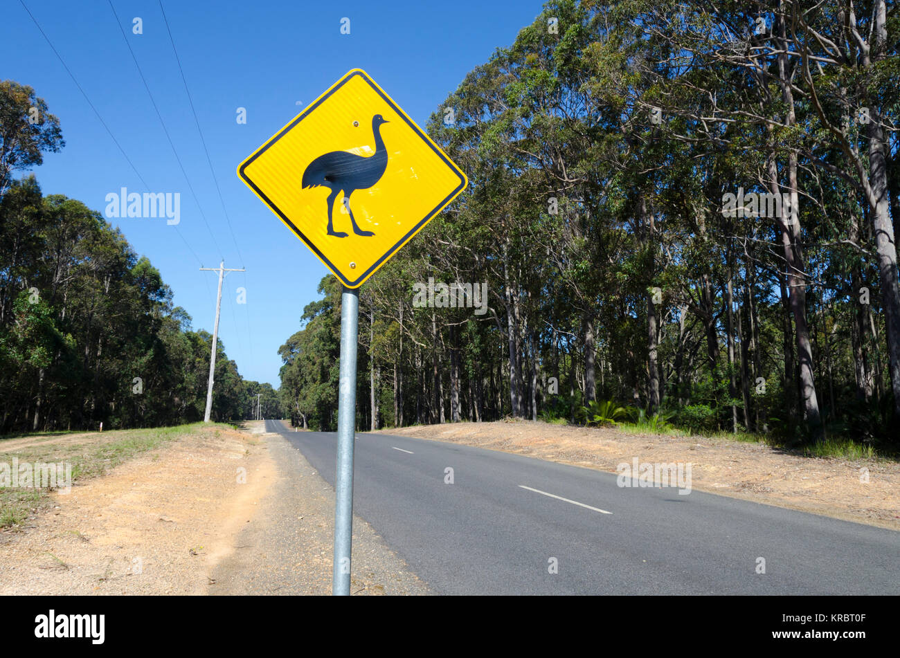 Emu road sign, Potato Point, New South Wales, Australia Stock Photo - Alamy