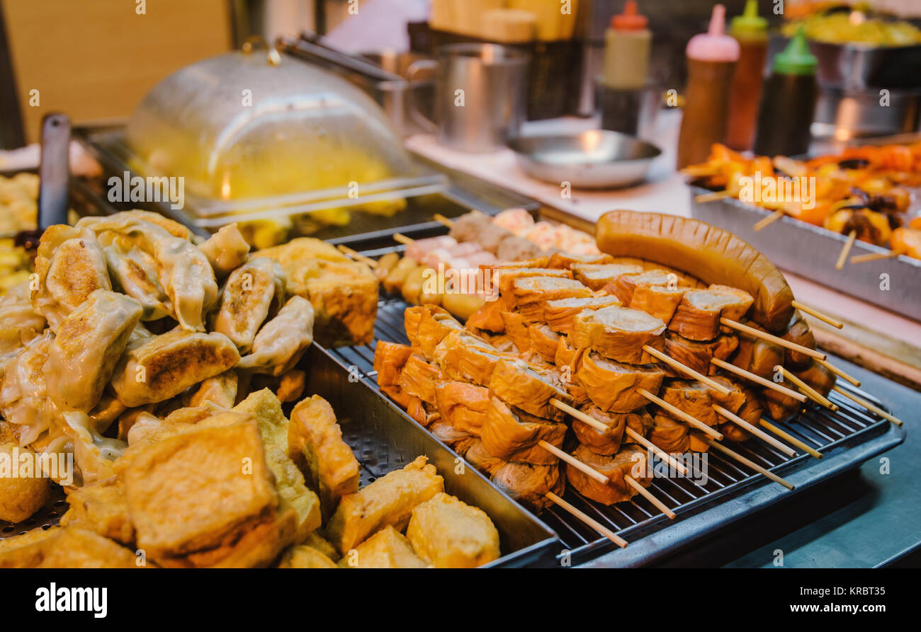 Asian street food in Hong Kong downtown Stock Photo - Alamy