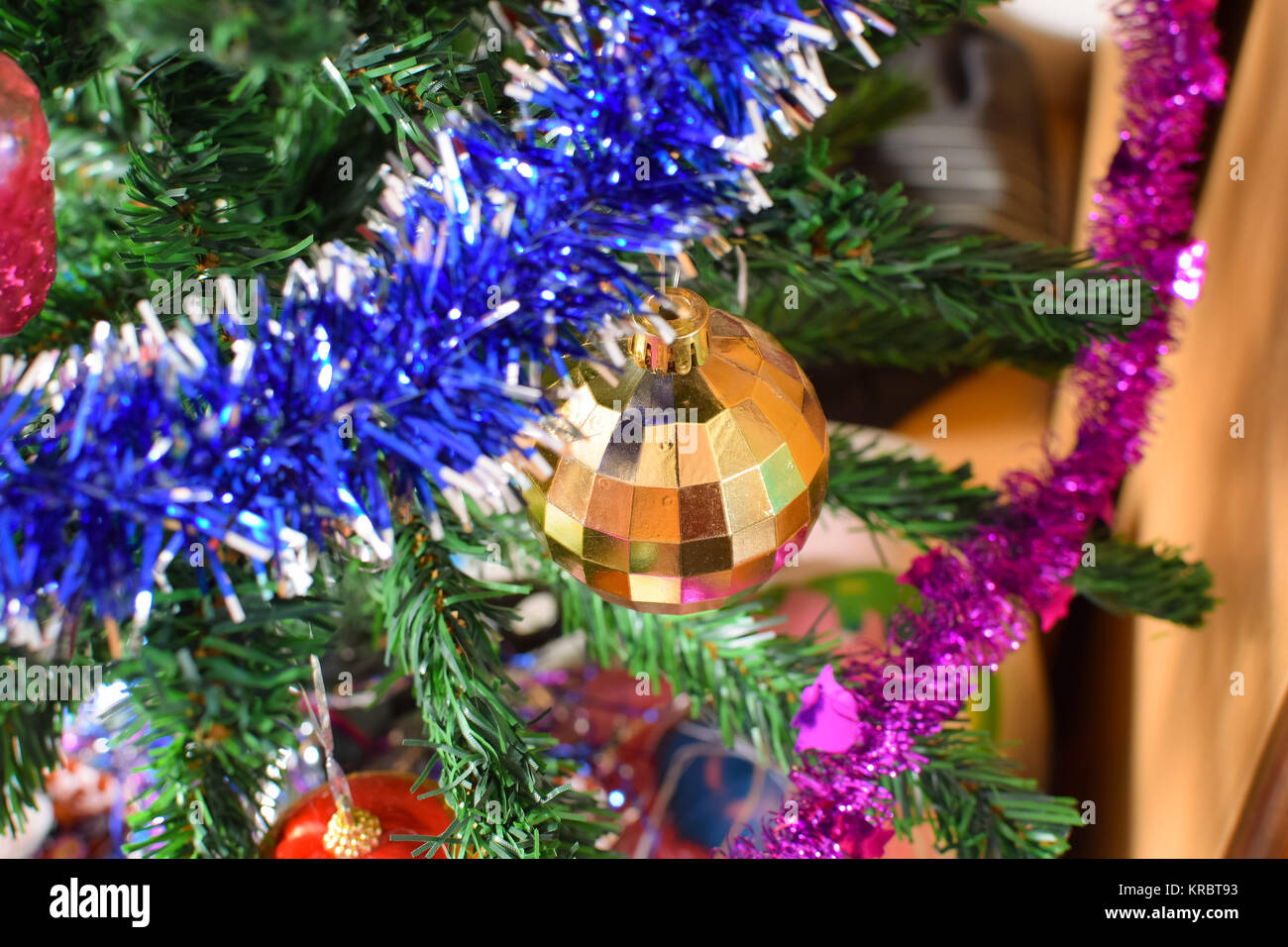Glass beads for decorating the Christmas tree Stock Photo - Alamy