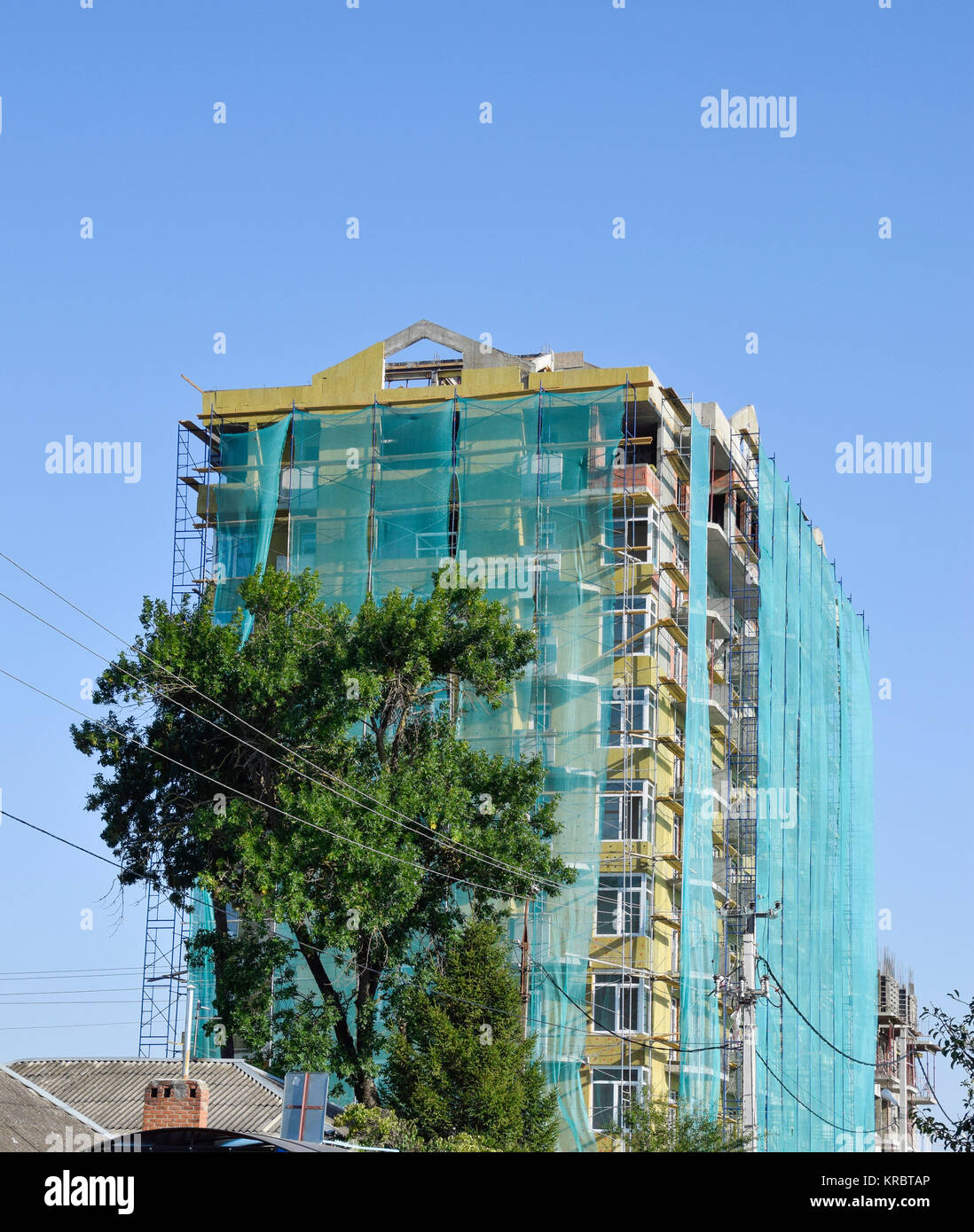 Safety net in the newly built high-rise building Stock Photo - Alamy