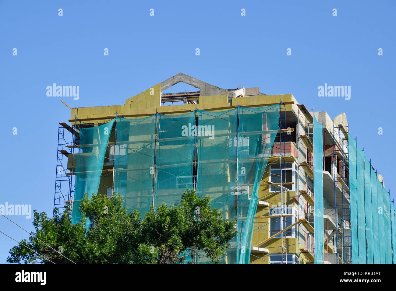 Safety net in the newly built high-rise building Stock Photo - Alamy