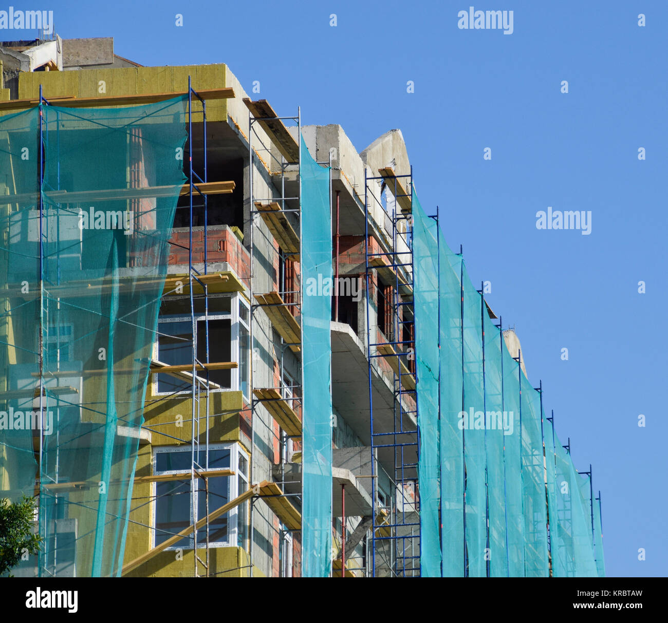 Safety net in the newly built high-rise building Stock Photo - Alamy