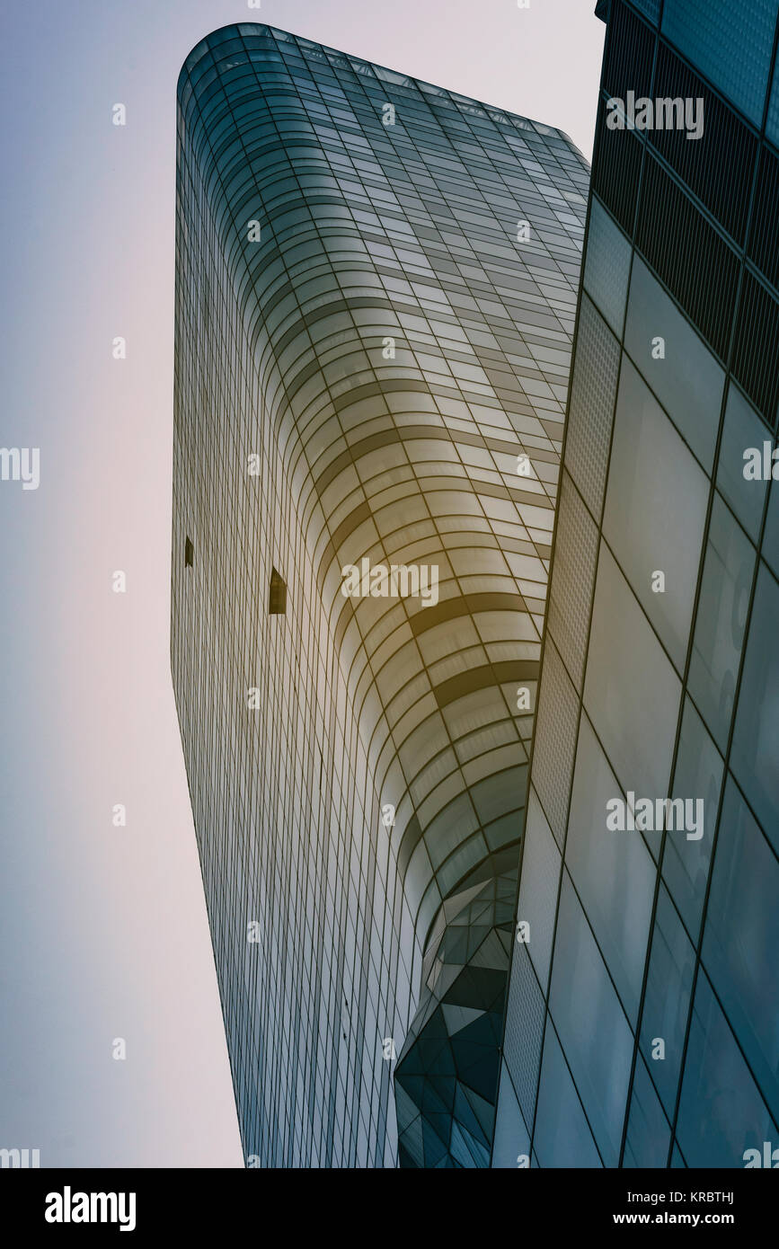 Business building in blue tone Stock Photo - Alamy
