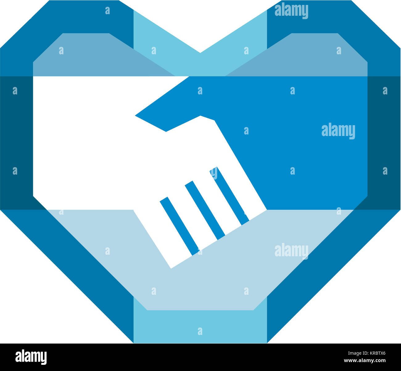 Handshake Forming Heart Shape Retro Stock Photo - Alamy