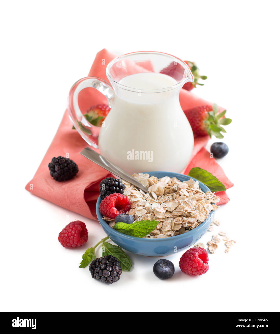 Oatmeal with berries breakfast in bowl Cut Out Stock Images & Pictures ...