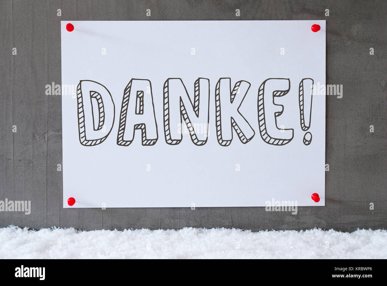 Label With German Text Danke Means Thank You. Urban And Modern Cement ...