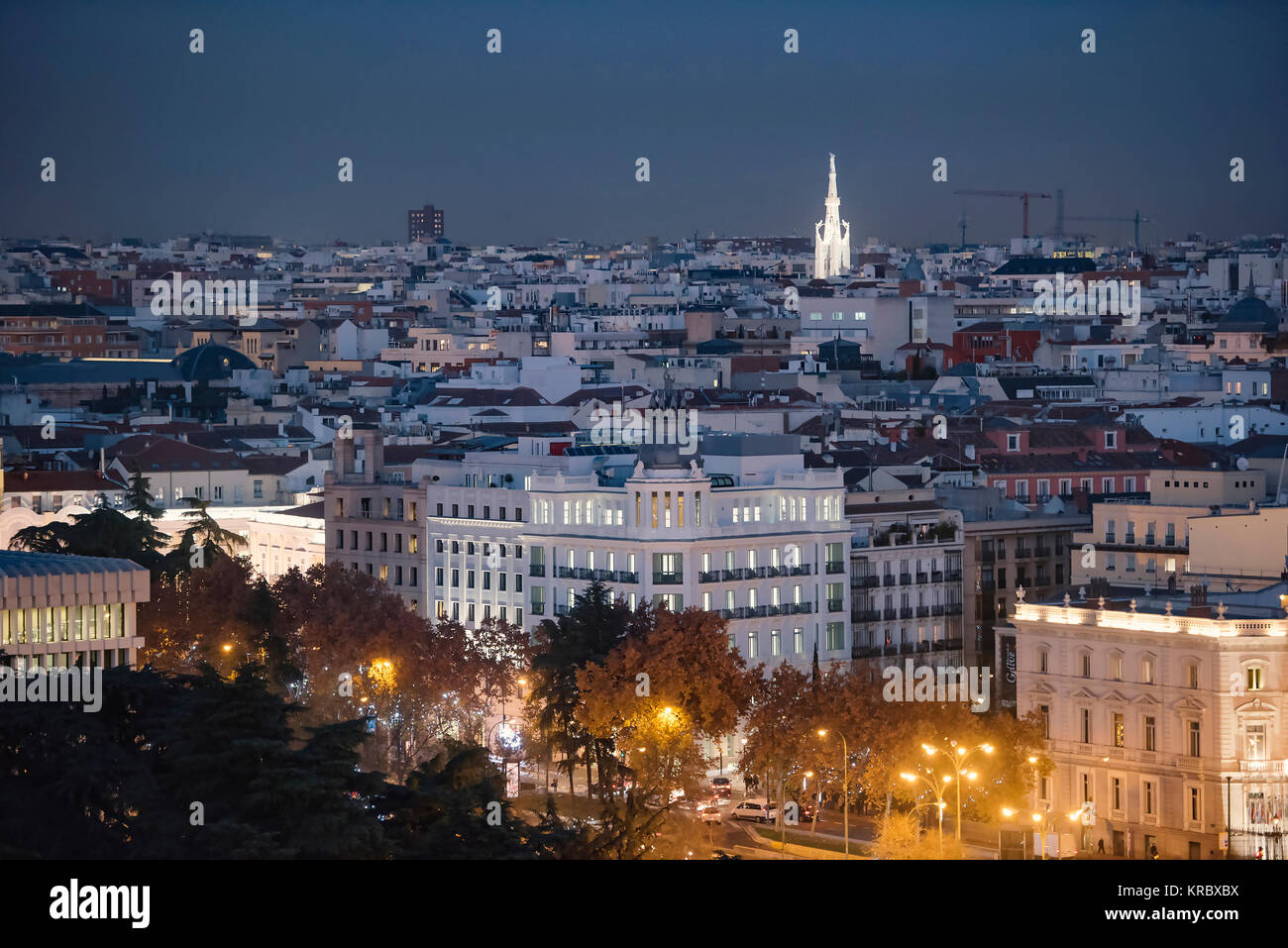 Aerial view madrid night hi-res stock photography and images - Alamy