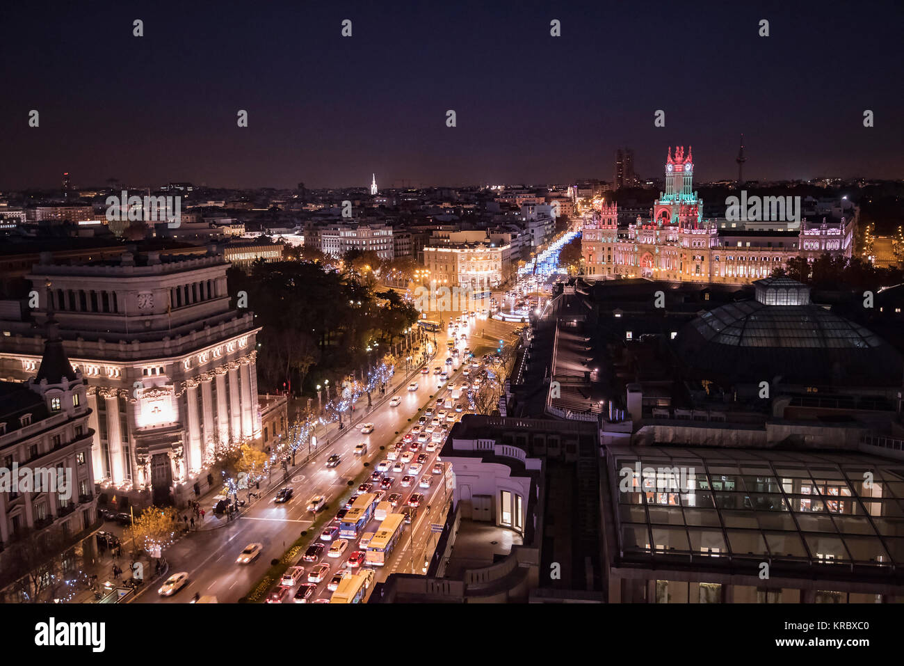 Aerial view madrid night hi-res stock photography and images - Alamy