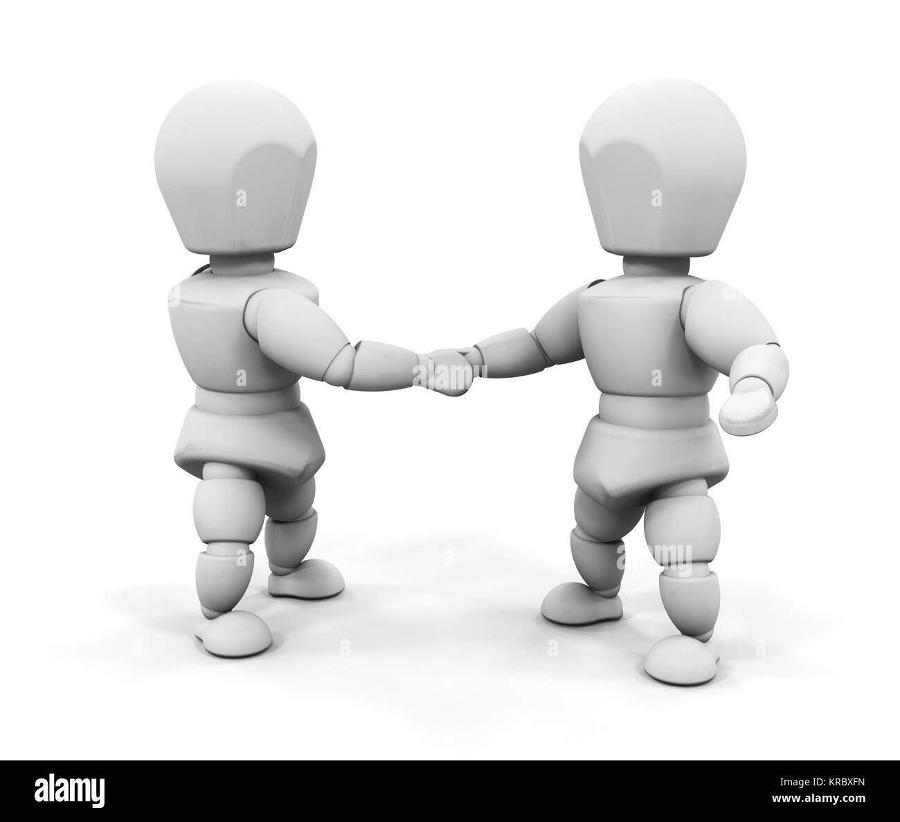 3D render of two people shaking hands Stock Photo - Alamy