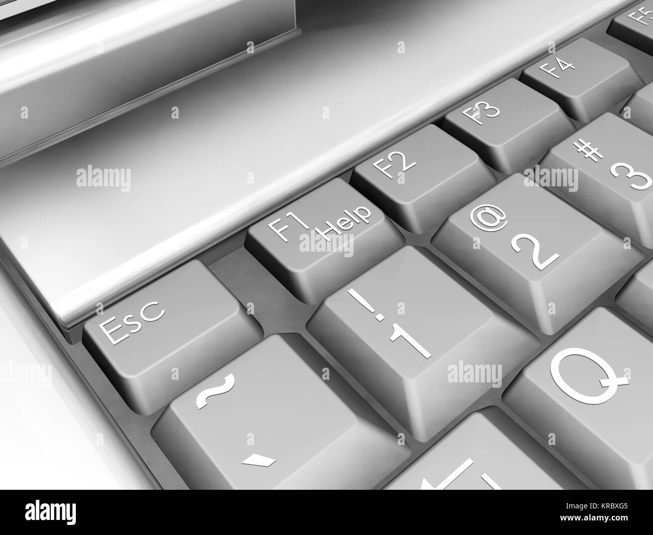 3D render of the F1 help key Stock Photo - Alamy