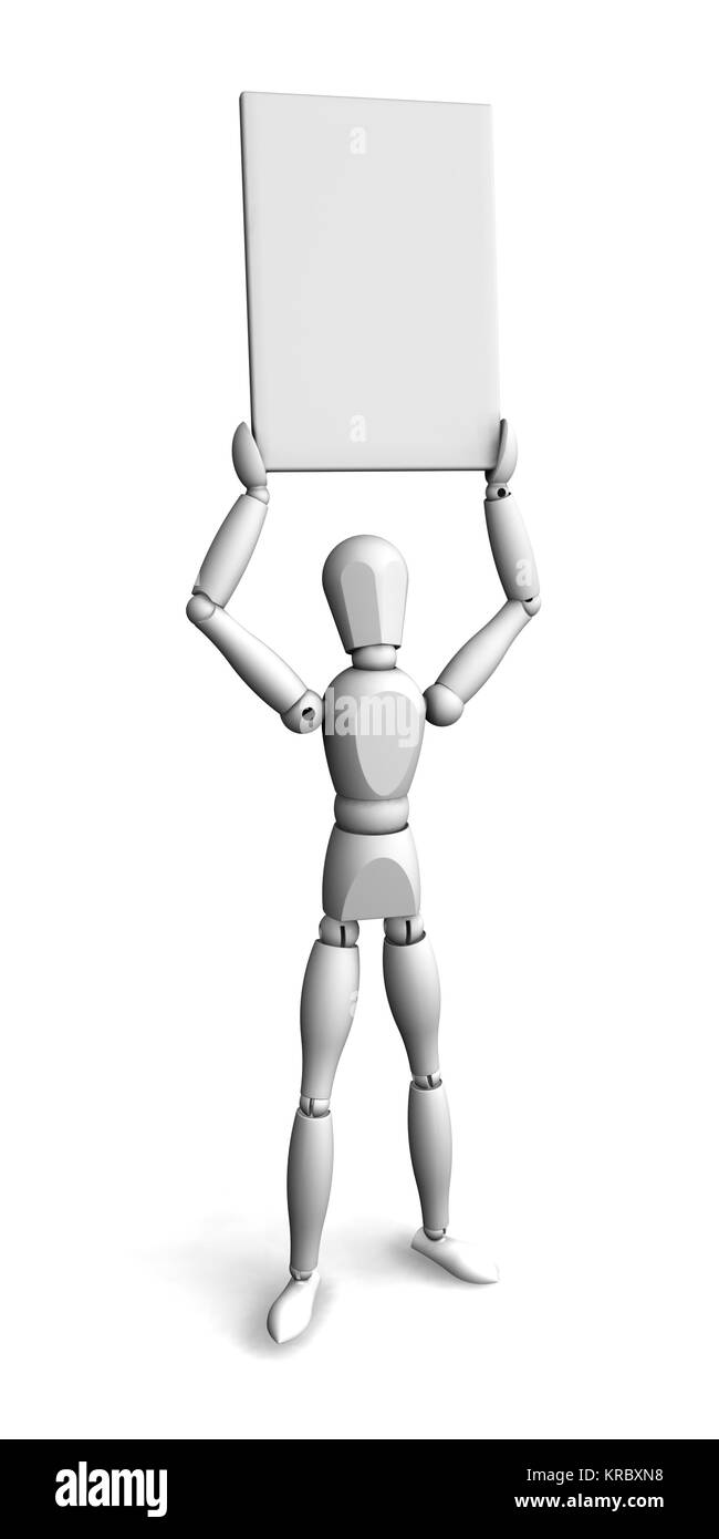 3d man holding sign board hi-res stock photography and images - Alamy