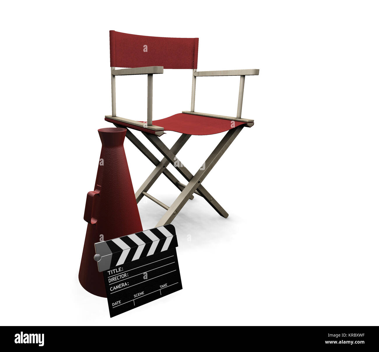 3D render of movie items isolated on white background Stock Photo - Alamy