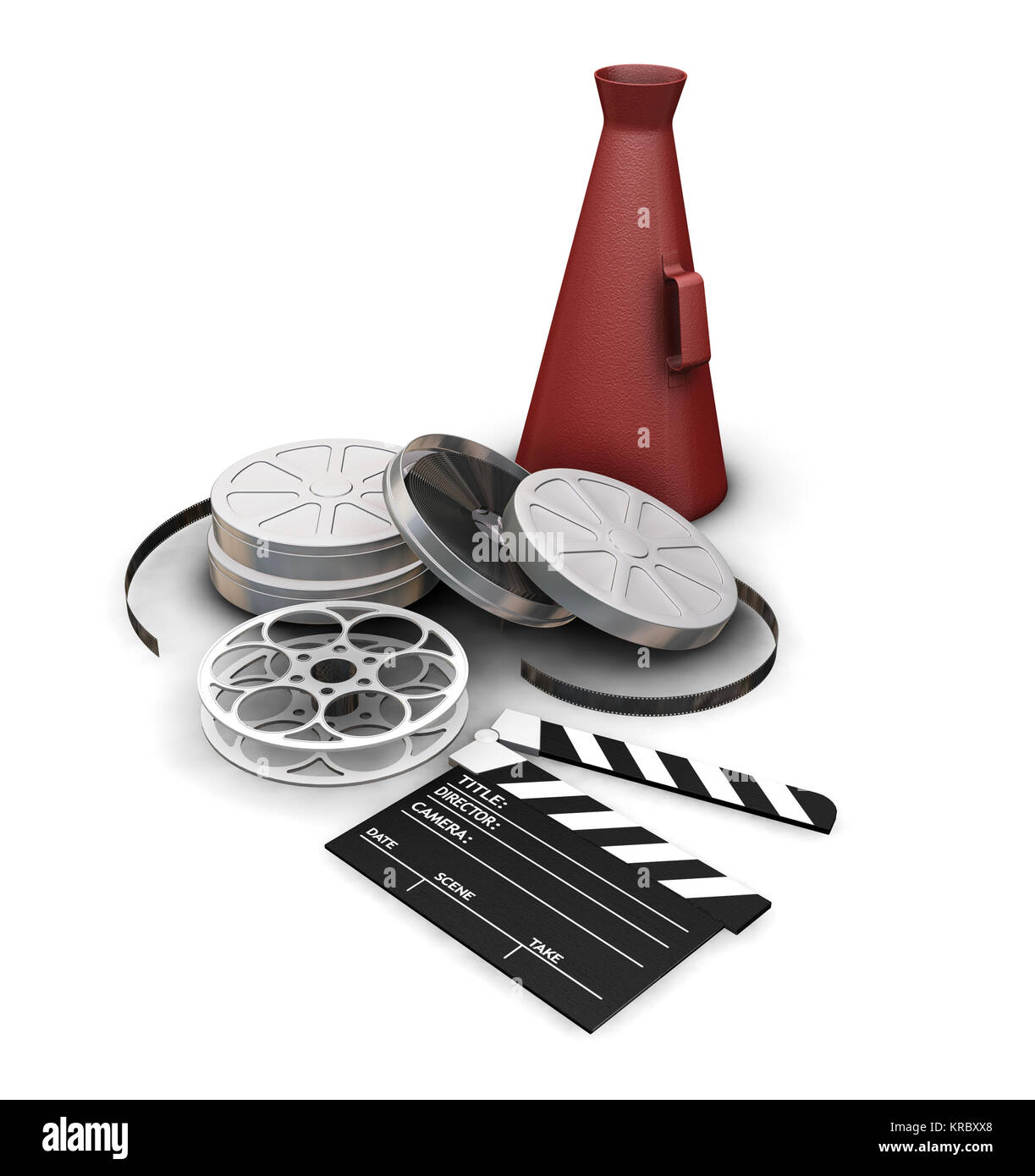 3D render of movie items Stock Photo - Alamy