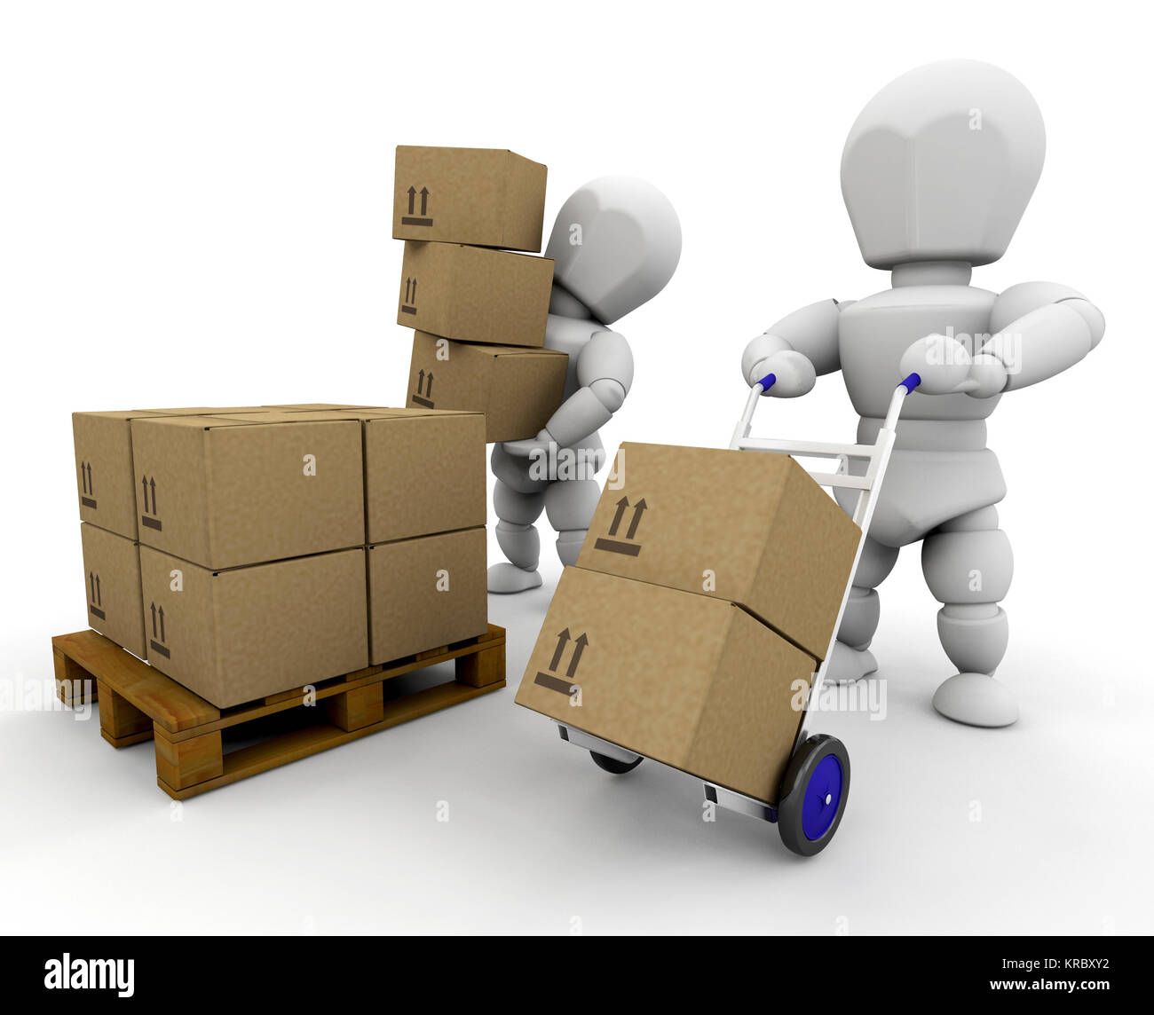 3D render of people moving boxes Stock Photo - Alamy