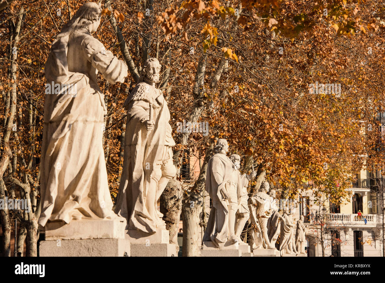 Statues in Madrid downtown Stock Photo - Alamy