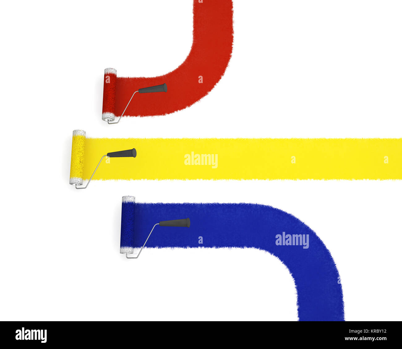 3d render paint rollers hi-res stock photography and images - Alamy