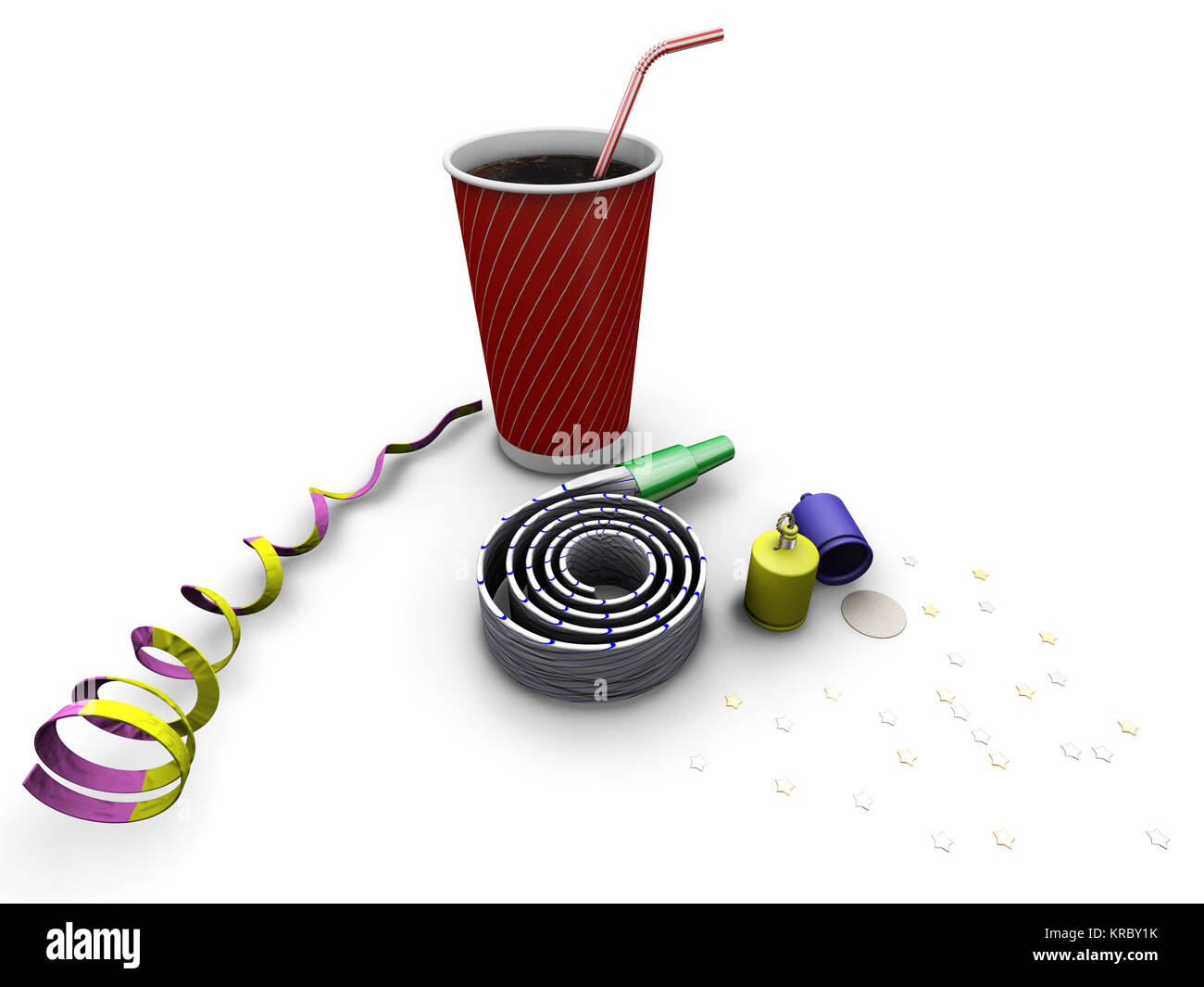 3D render of party objects Stock Photo - Alamy