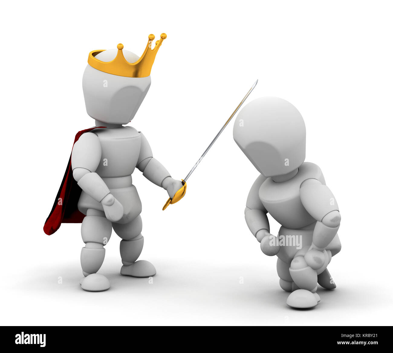 3 render of someone getting knighthood Stock Photo - Alamy