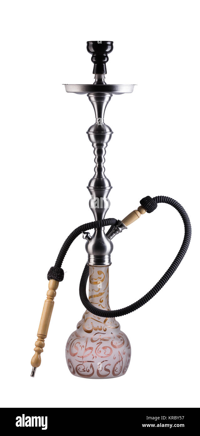 Modern hookah isolated on white background Stock Photo - Alamy