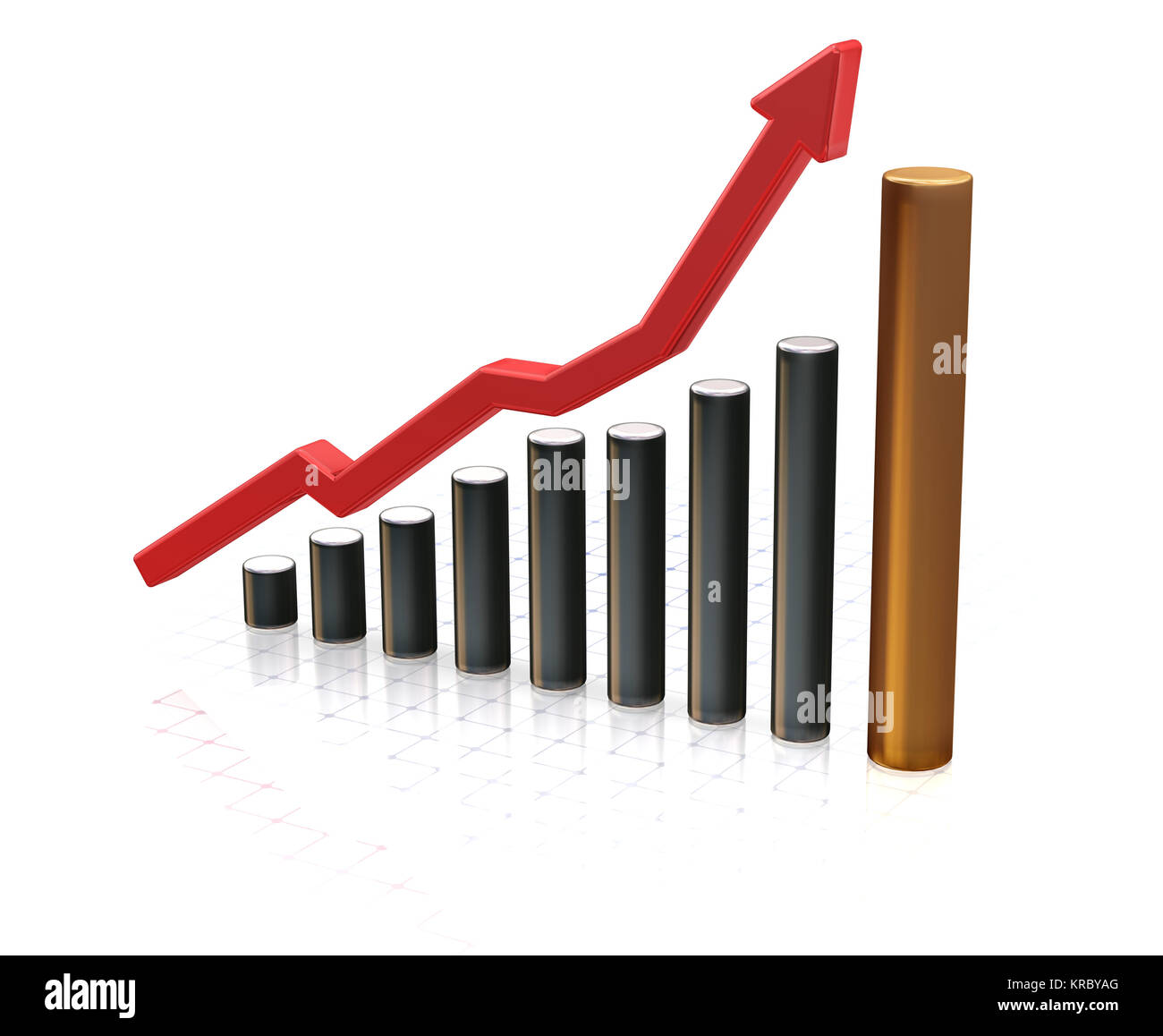 3D render of a chart showing rising profits Stock Photo - Alamy