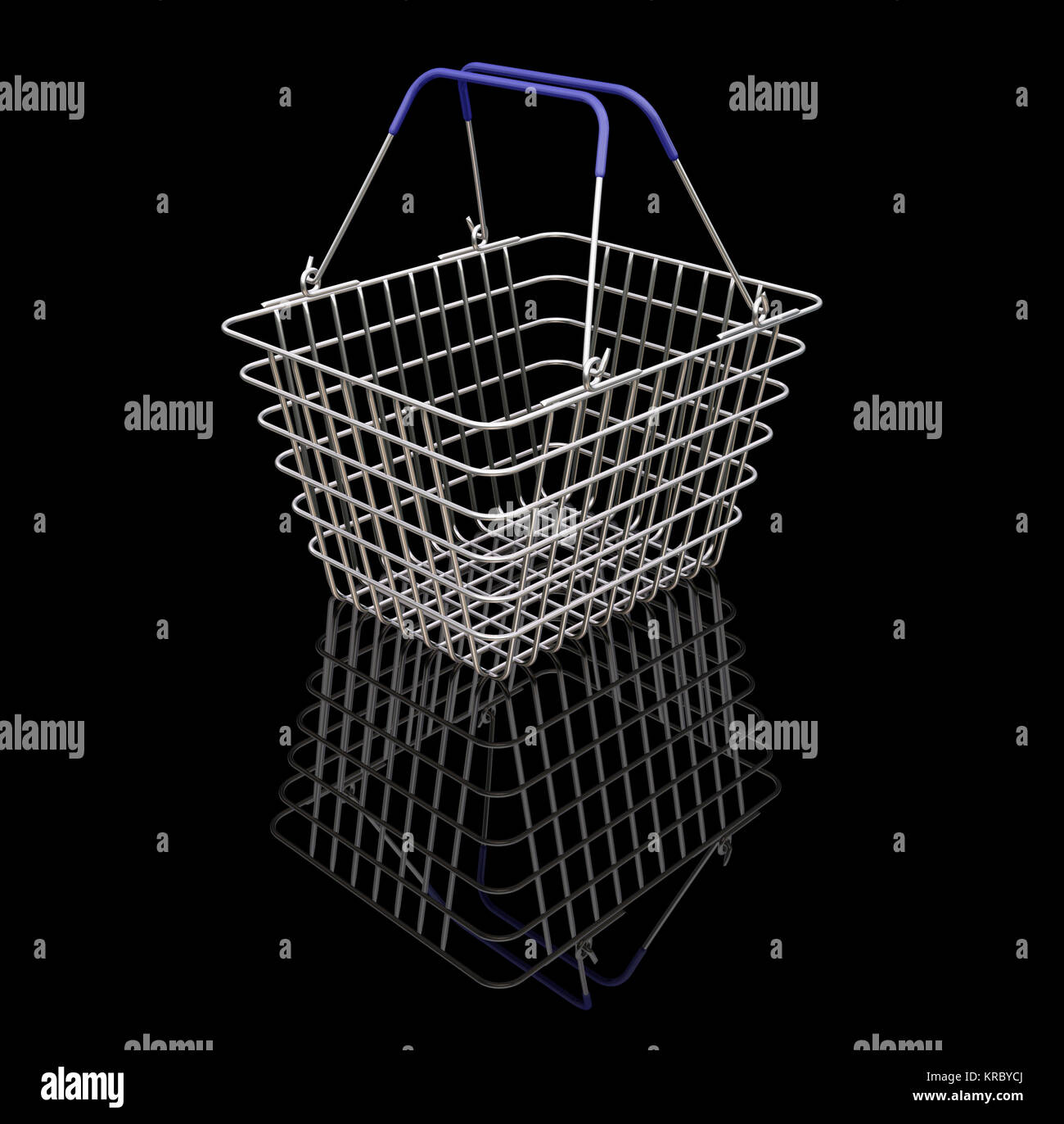 3D render of a wire shopping basket Stock Photo - Alamy