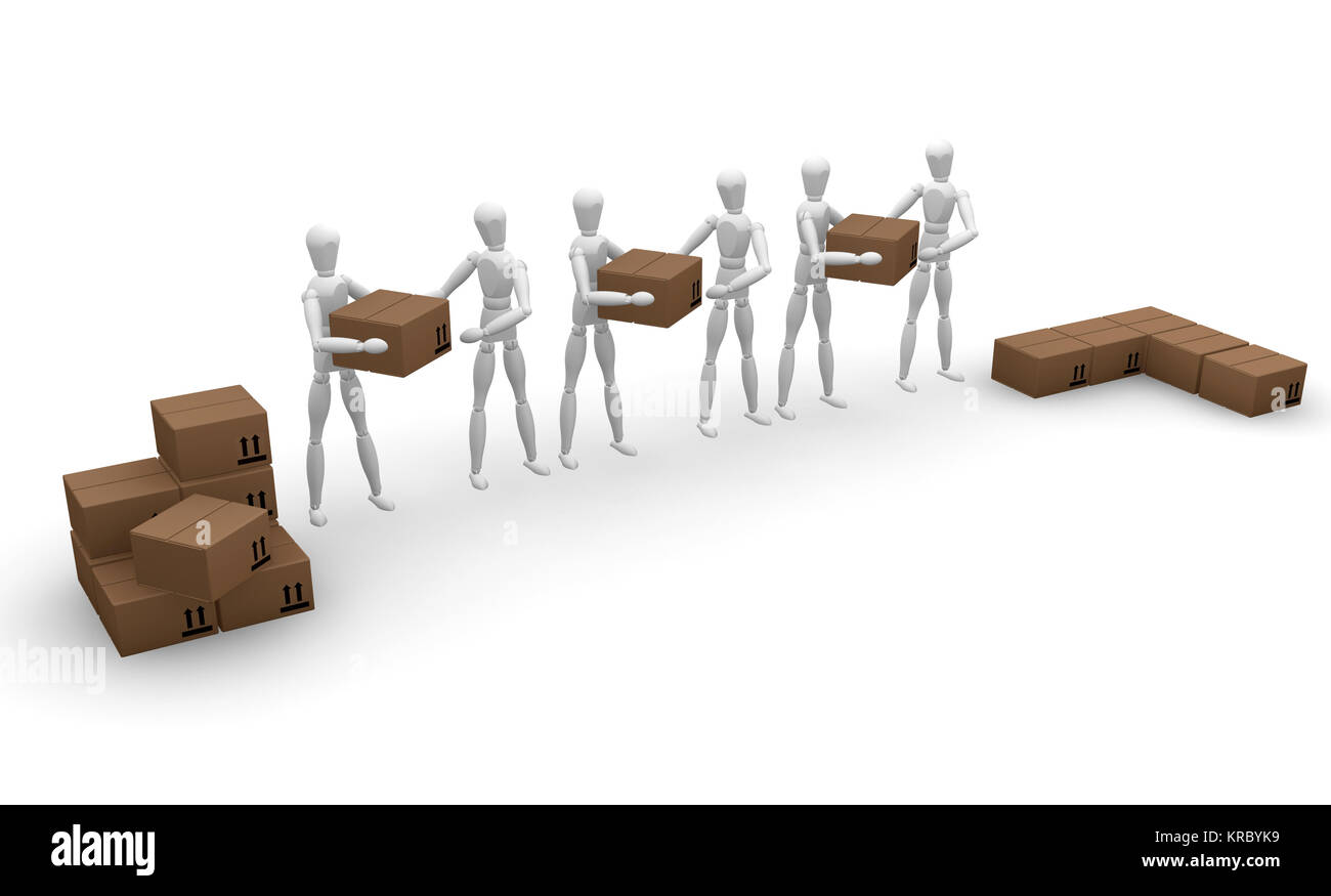 3D render of a team working together Stock Photo - Alamy