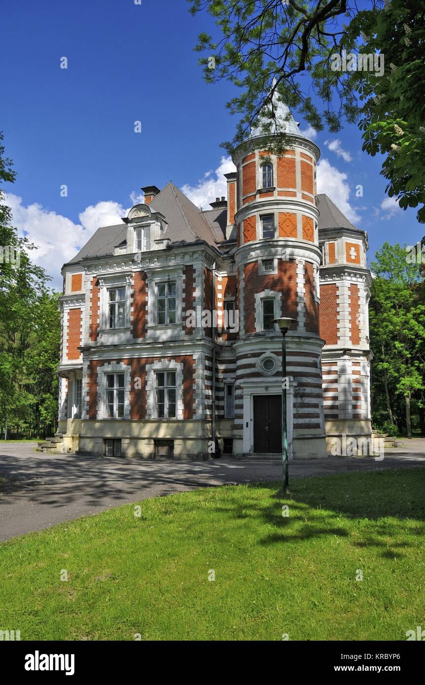 Eclectic palace of the Kronenbergs in village Brzezie, Kuyavian ...