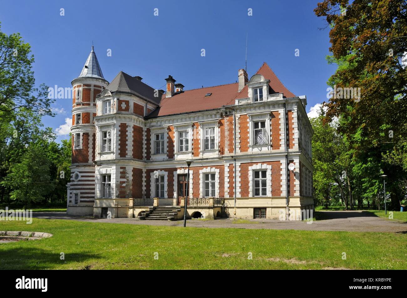 Eclectic palace of the Kronenbergs in village Brzezie, Kuyavian ...
