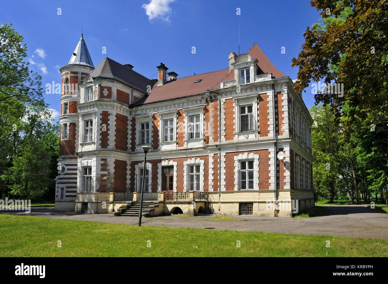 Eclectic palace of the Kronenbergs in village Brzezie, Kuyavian ...